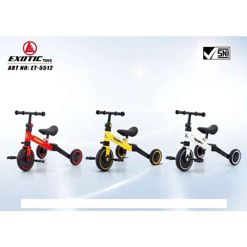 Jual Push Bike Balance Bike Sepeda Roda Tiga Tricycle EXOTIC ET-5512 ...