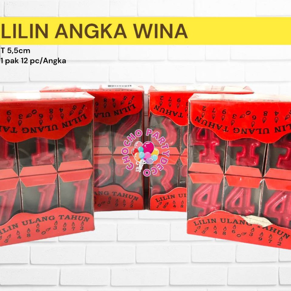 Jual Cuma hari ini 12pc Lilin angka merah lilin angka merah putih lilin ...