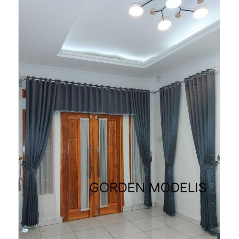 Jual gorden blackout import tebal, poni pintu tengah | Shopee Indonesia