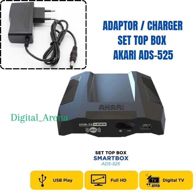 Jual AC/DC POWER ADAPTER SET TOP BOX AKARI ADS-525 | Shopee Indonesia