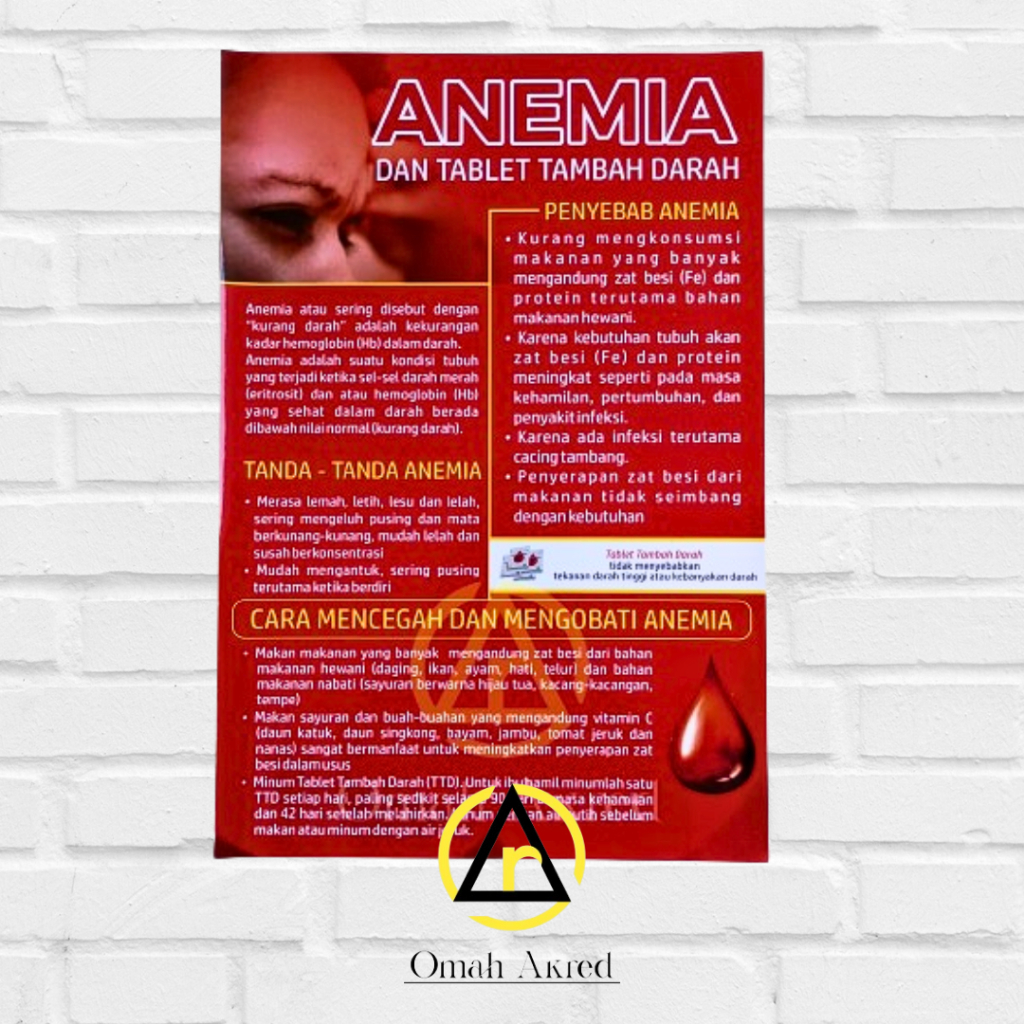 Jual Poster Anemia - Tablet Penambah Darah - Penyebab Anemia - Poster ...