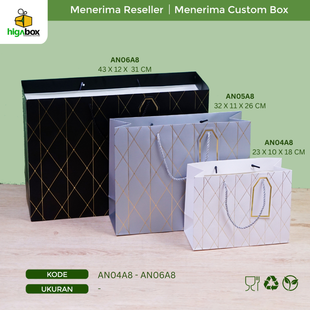 Jual Paper Bag Tas Kado / Gift Box Tote Bag / High end Gift Paper Bag ...