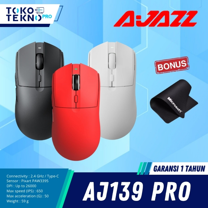 Jual Ajazz AJ139 / AJ-139 Pro Wireless Gaming Mouse Lightweight ...