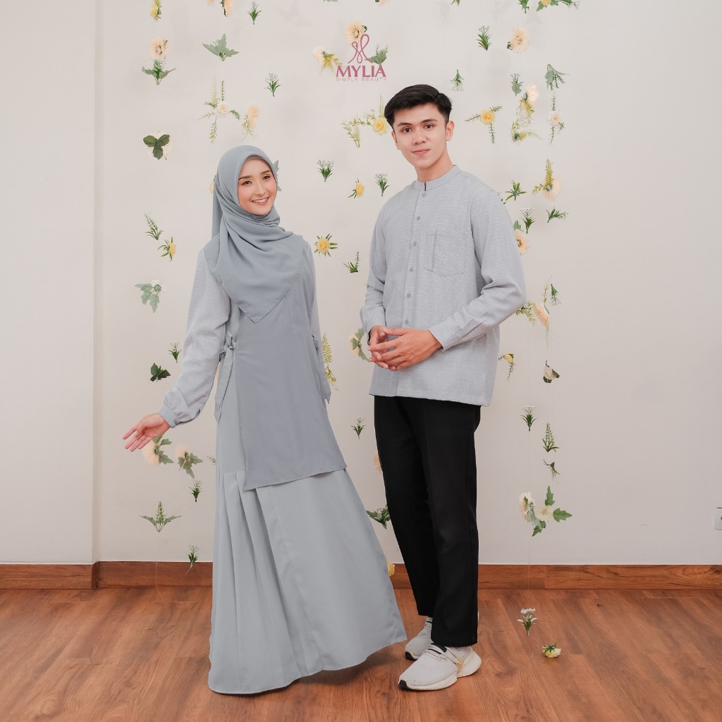 Jual Mylia | Nadhira dress & koko Nadeem Weathervare | Baju couple raya ...