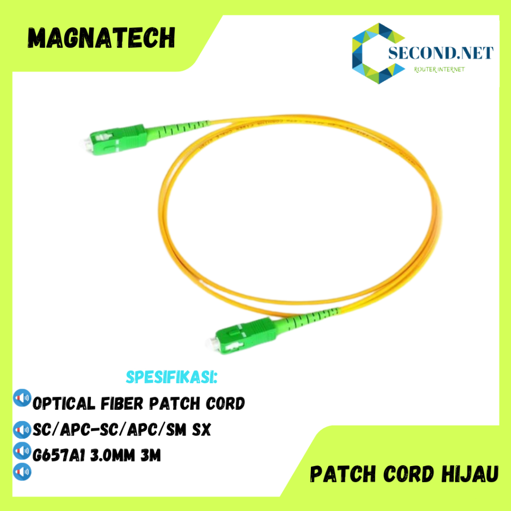 Jual PATCHORD MAGNATECH SC APC SX G657A1 3M 2MM GREEN/HIJAU KUALITAS | Shopee Indonesia