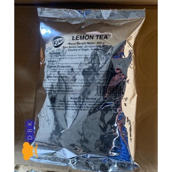 Jual Kobe Lemon Tea teh 500gr bubuk minuman serbuk drink powder ...