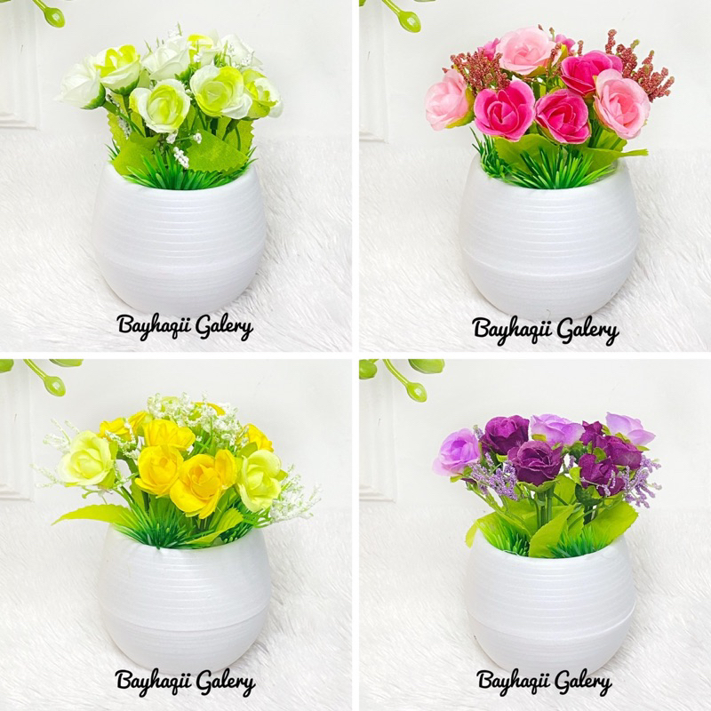 Jual BUNGA HIAS MAWAR MINI ARTIFICIAL VAS BOLA MINI MURAH BUNGA ...