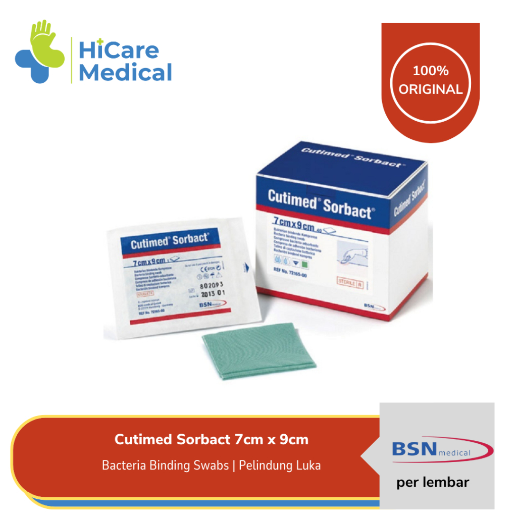 Jual Cutimed Sorbact 7x9cm / Pelindung Luka / Bacteria Binding Swabs ...