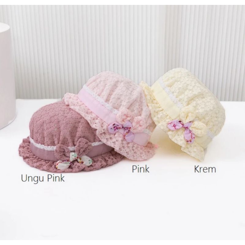 Jual Topi Anak Cewek/Topi Bayi cewek Kupluk Pita | Shopee Indonesia