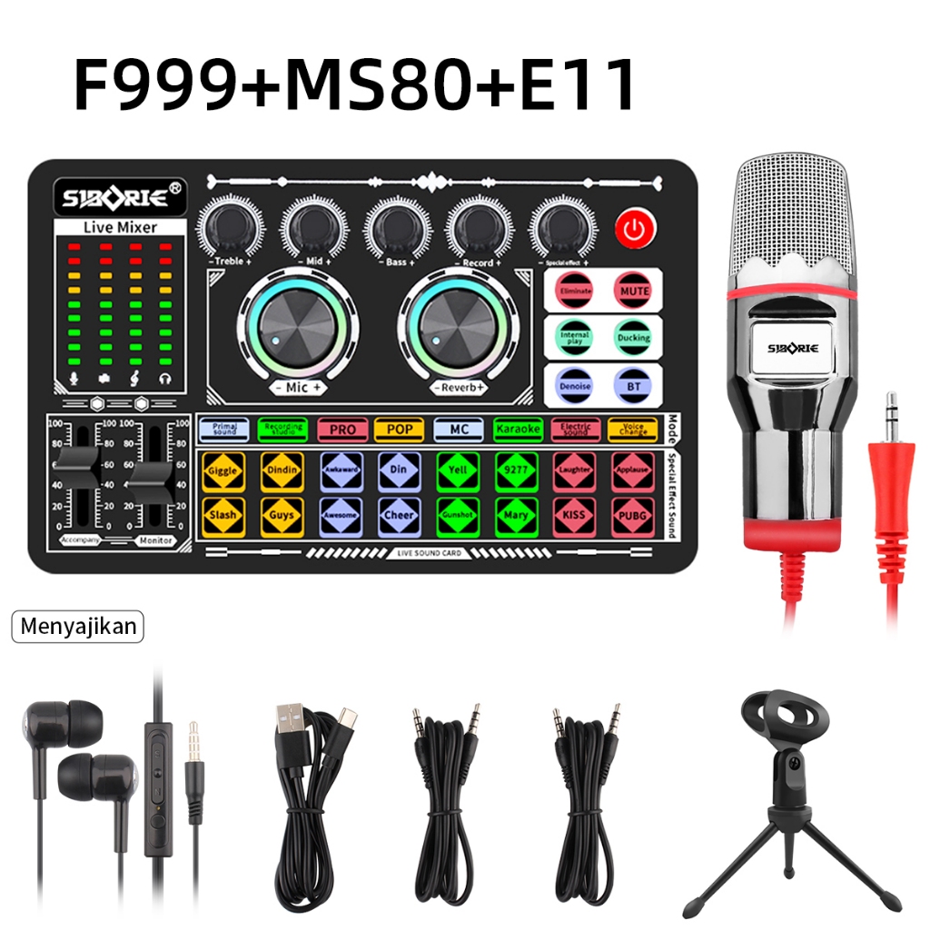 Jual Siborie Soundcard F999 Audio USB External Sound Card mic Mixer ...