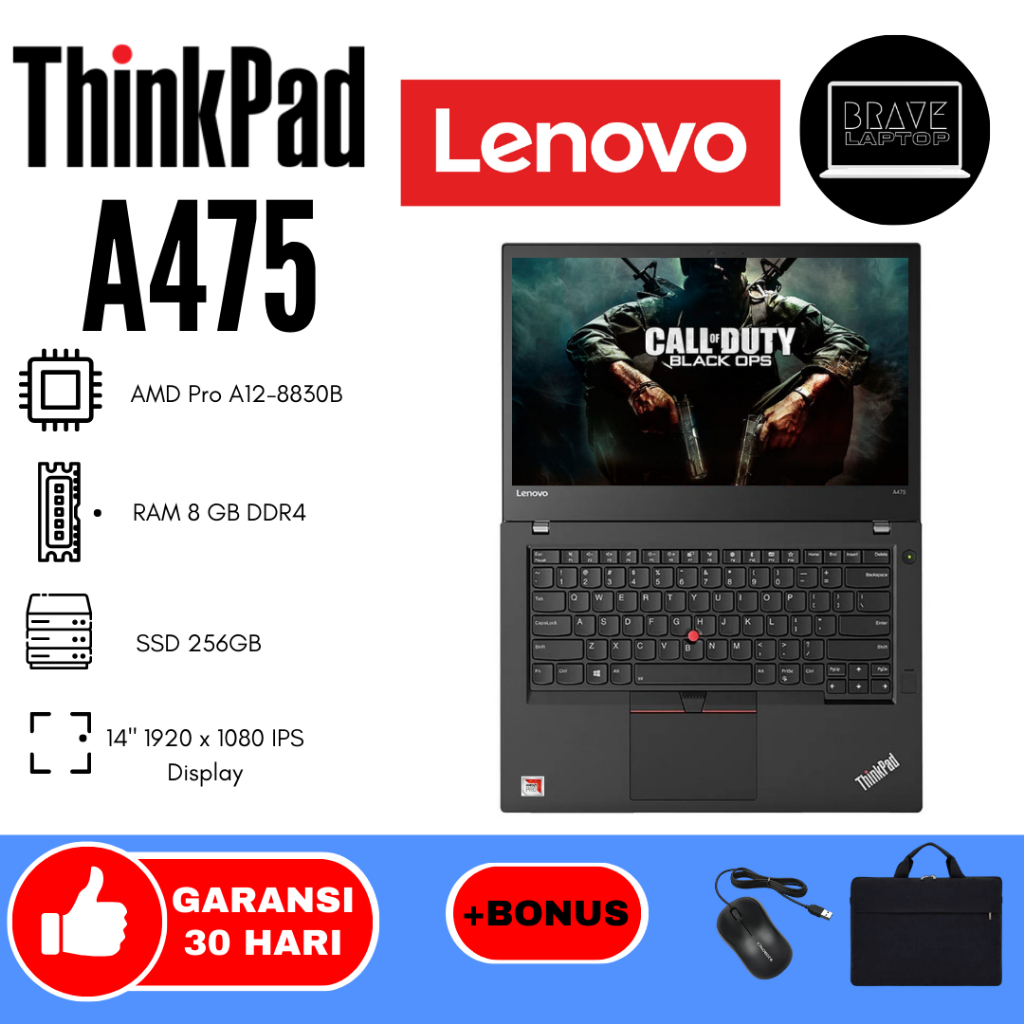 Jual Laptop Lenovo Thinkpad A475 AMD Pro A12 - Layar 14 Inch | Shopee Indonesia