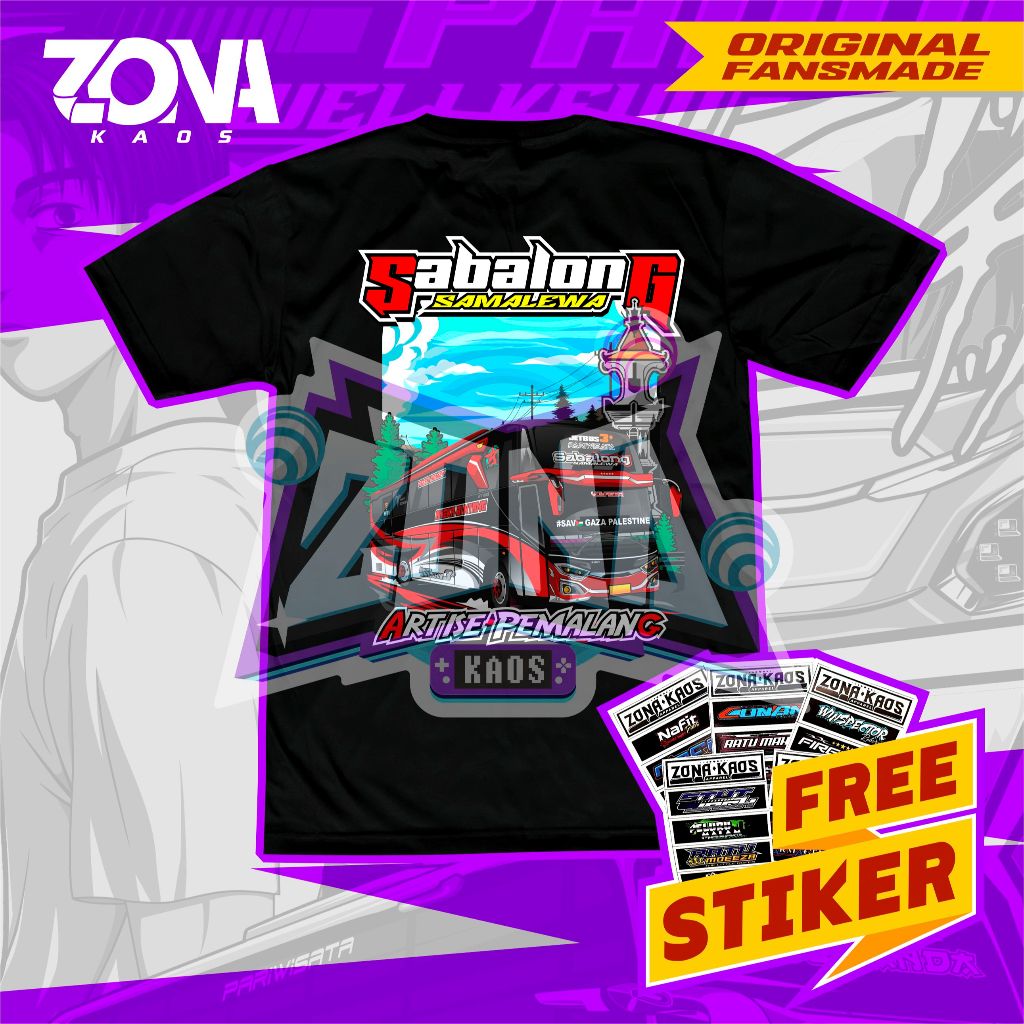 Jual (FREE STICKER) KAOS BUS SABALONG ANEKA BINTANG ANAK DAN DEWASA ...