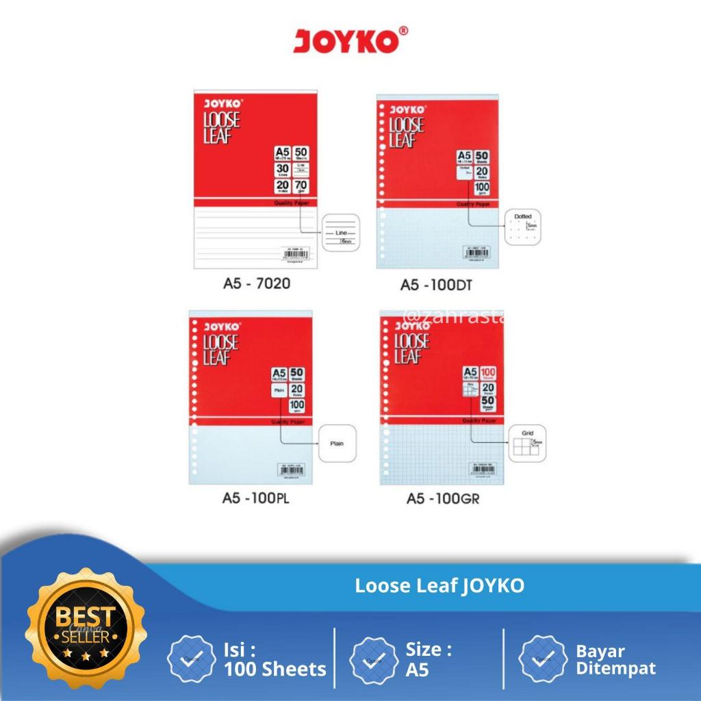 Jual Loose Leaf Joyko A5 Kertas Binder Grid Note Paper Stationery ...