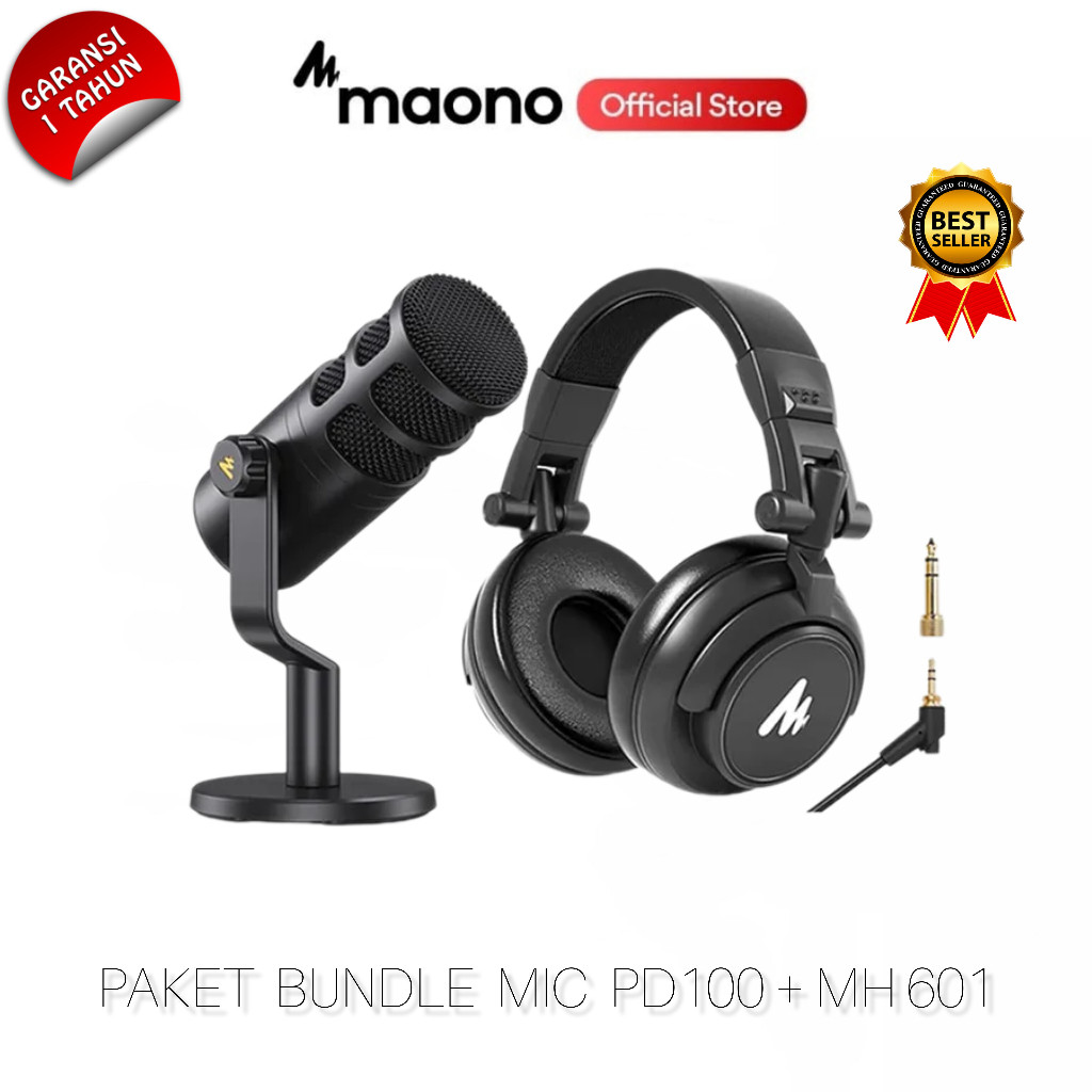 Jual MAONO PD100 XLR Microphone Dynamic Paket MH601 Headphone for ...