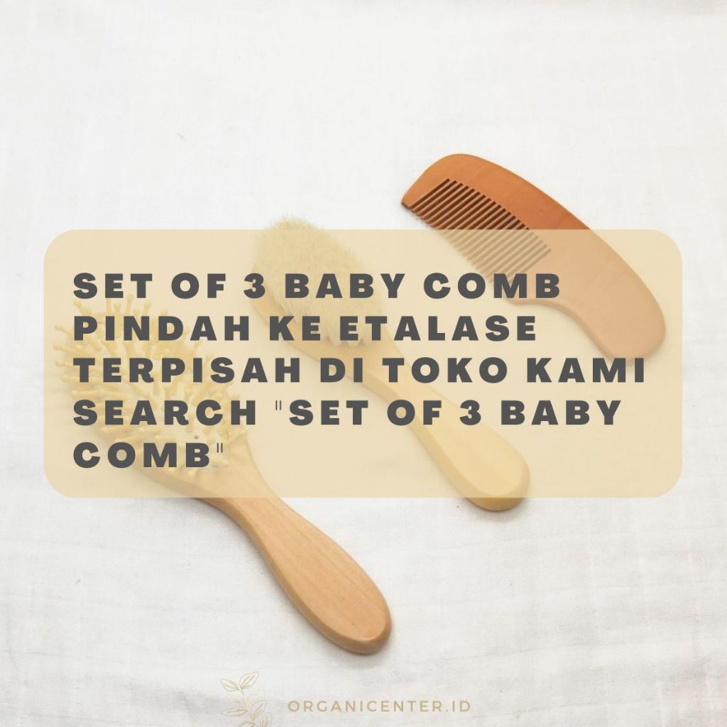 Jual Sisir Kayu Rambut Bayi Premium Wooden Baby Comb & Brush Bamboo ...