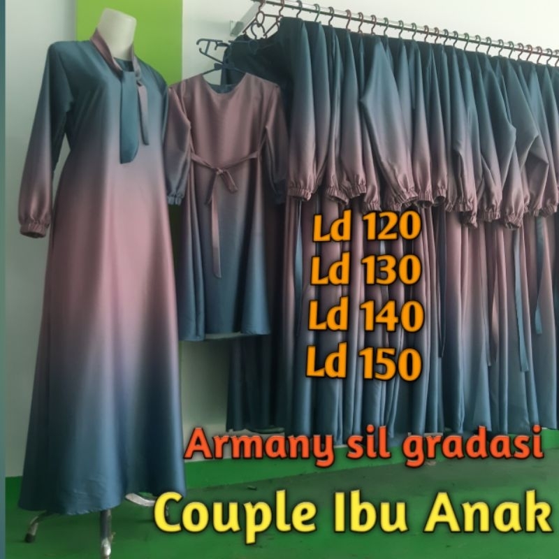 Jual Gamis Armany Silk Gradasi Jumbo Couple Ibu Anak Remaja Dewasa ...