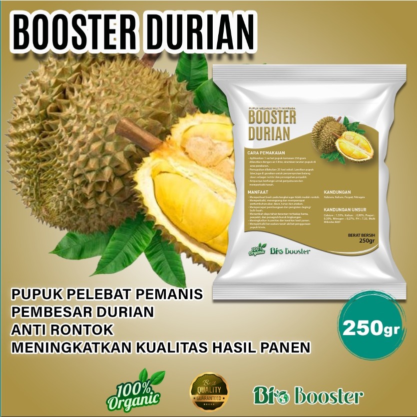 Jual Pupuk booster durian kemasan 250gr pelebat pemanis pembesar buah durian anti rontok ...