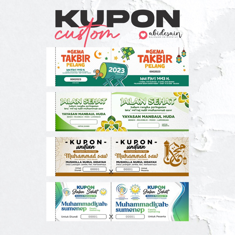 Jual Cetak Kupon Custom, kupon undian, voucher, untuk segala macam ...