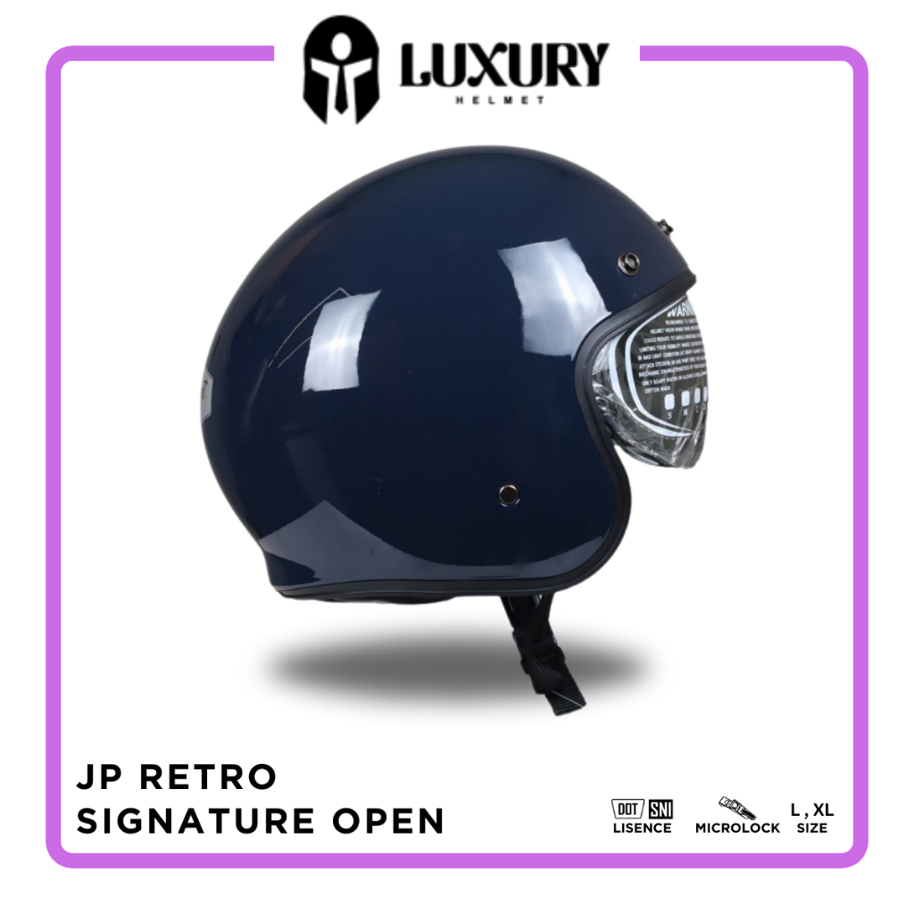 Jual Helm JP Signature Open (SO) - Solid - Deep Blue Gloss - Half Face ...
