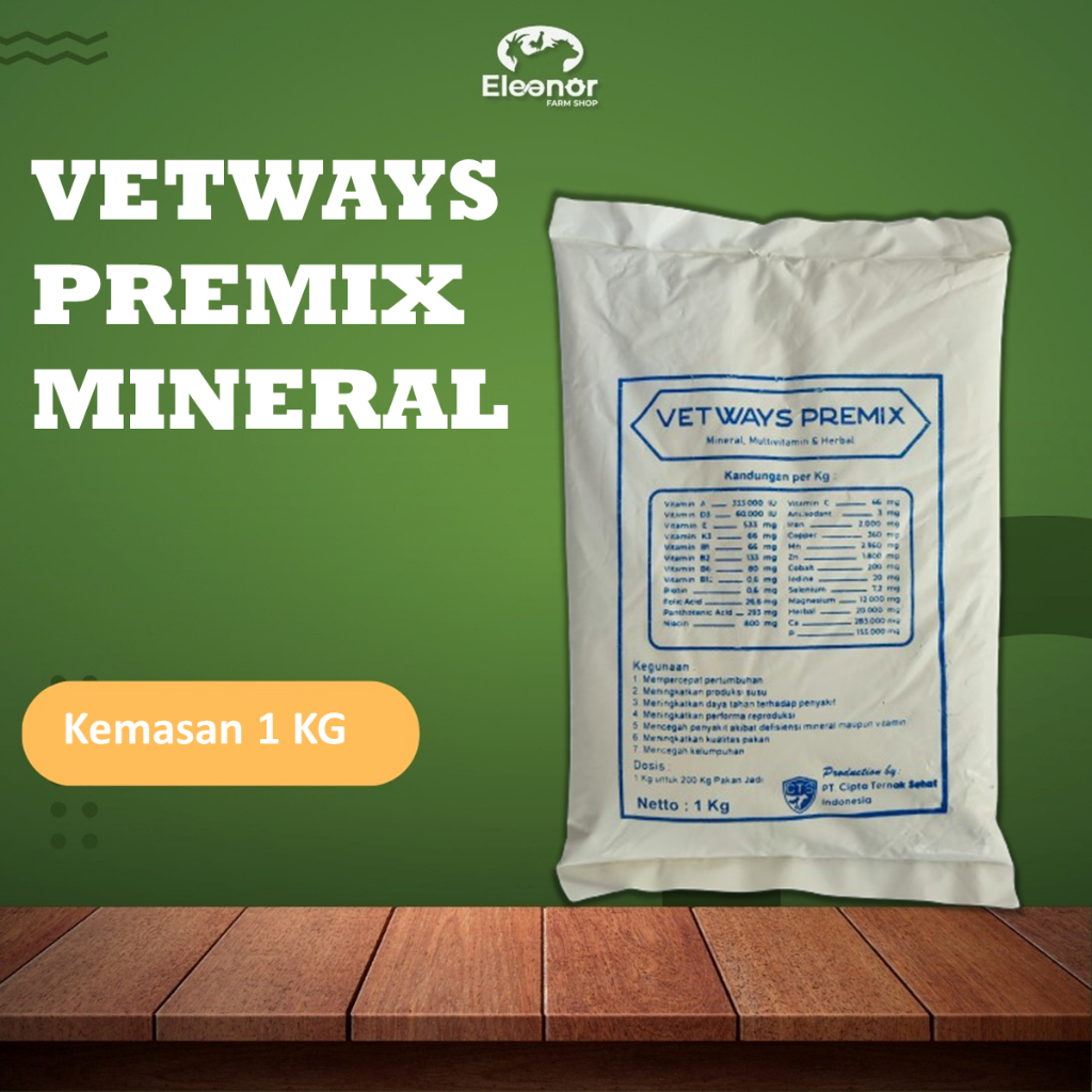 Jual Vetways Premix Mineral Vitamin Penggemuk Sapi Kuda Kerbau Kambing Domba 1kg | Shopee Indonesia