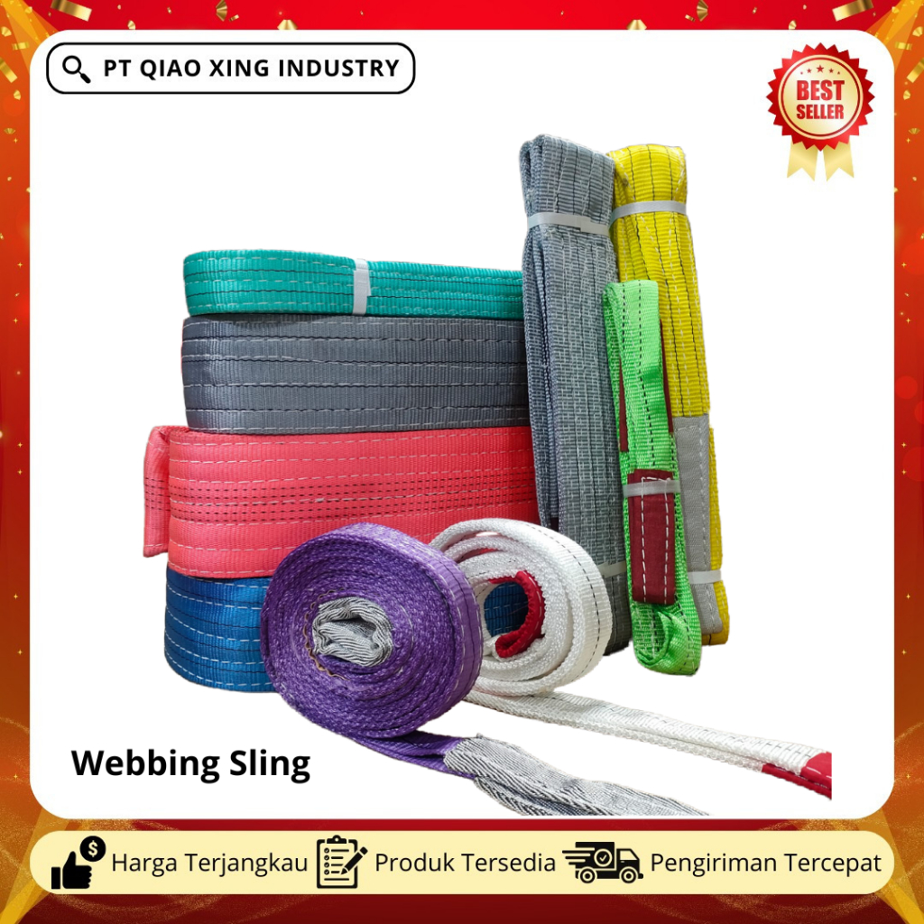 Jual Webbing Sling 3T X 4M / Webing Sling / Tali Angkat 3 Ton X 4 Meter ...