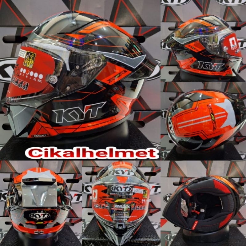 Jual Helm Full face KYT R2R MOTIF SPESIAL LED BLACK RED KYT R2R ...