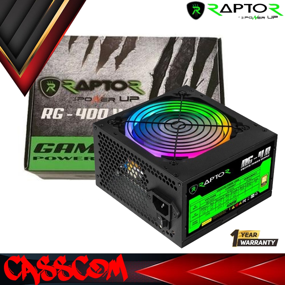 Jual PSU Power Up Raptor RG-4R 400Watt Gaming Power Supply RGB Original ...