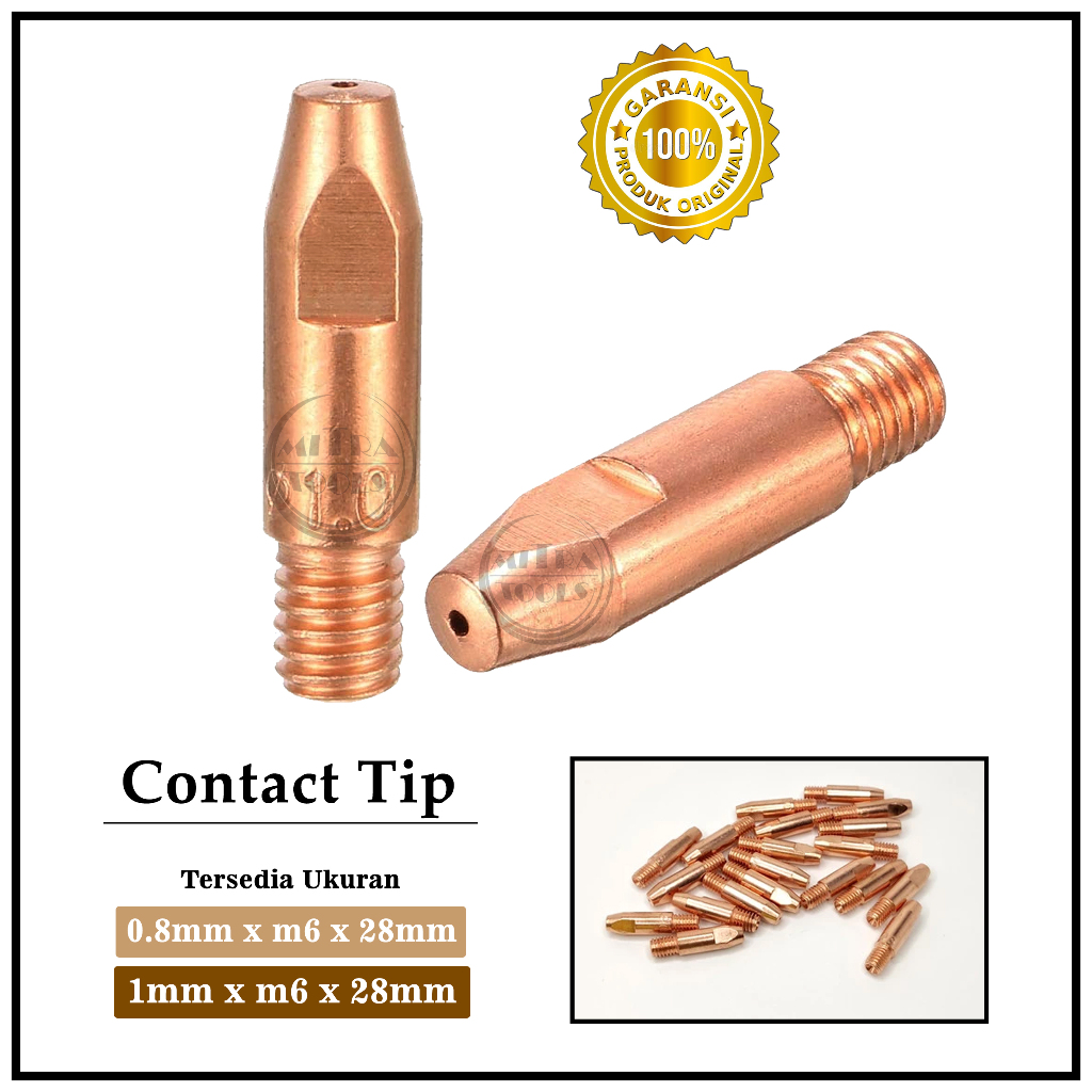 Jual Contact Tip M6 X 28MM X 0.8 dan M6 X 28MM X 1.0 Spuyer Mesin Las ...