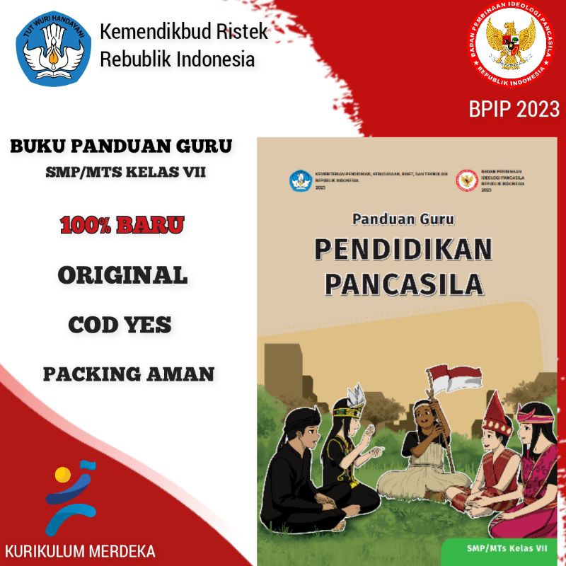 Jual Buku panduan Guru Pendidikan Pancasila/PKN Untuk SMP/MTs Kelas 7 kurikulum merdeka dan BPIP ...