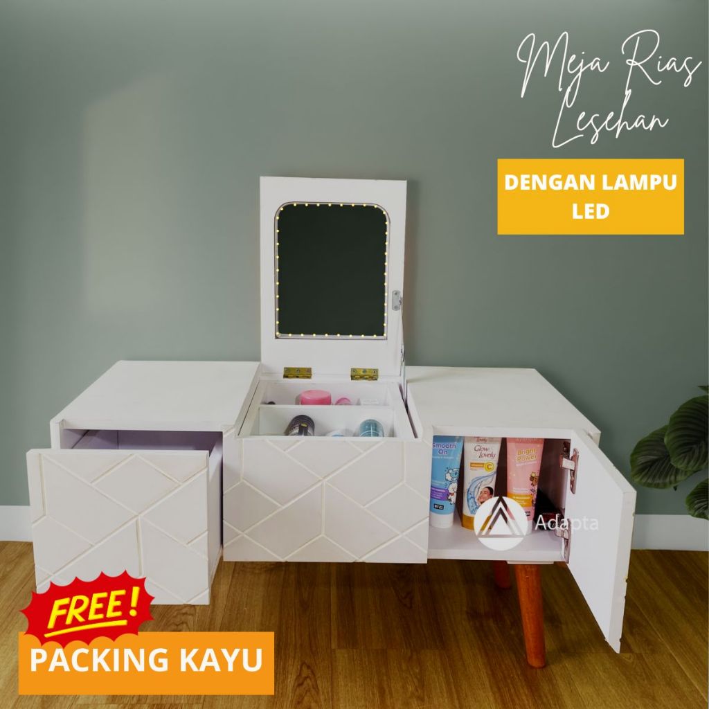 Jual Meja Rias Banyak Ruang Simpan dengan Lampu LED - Meja rias ...