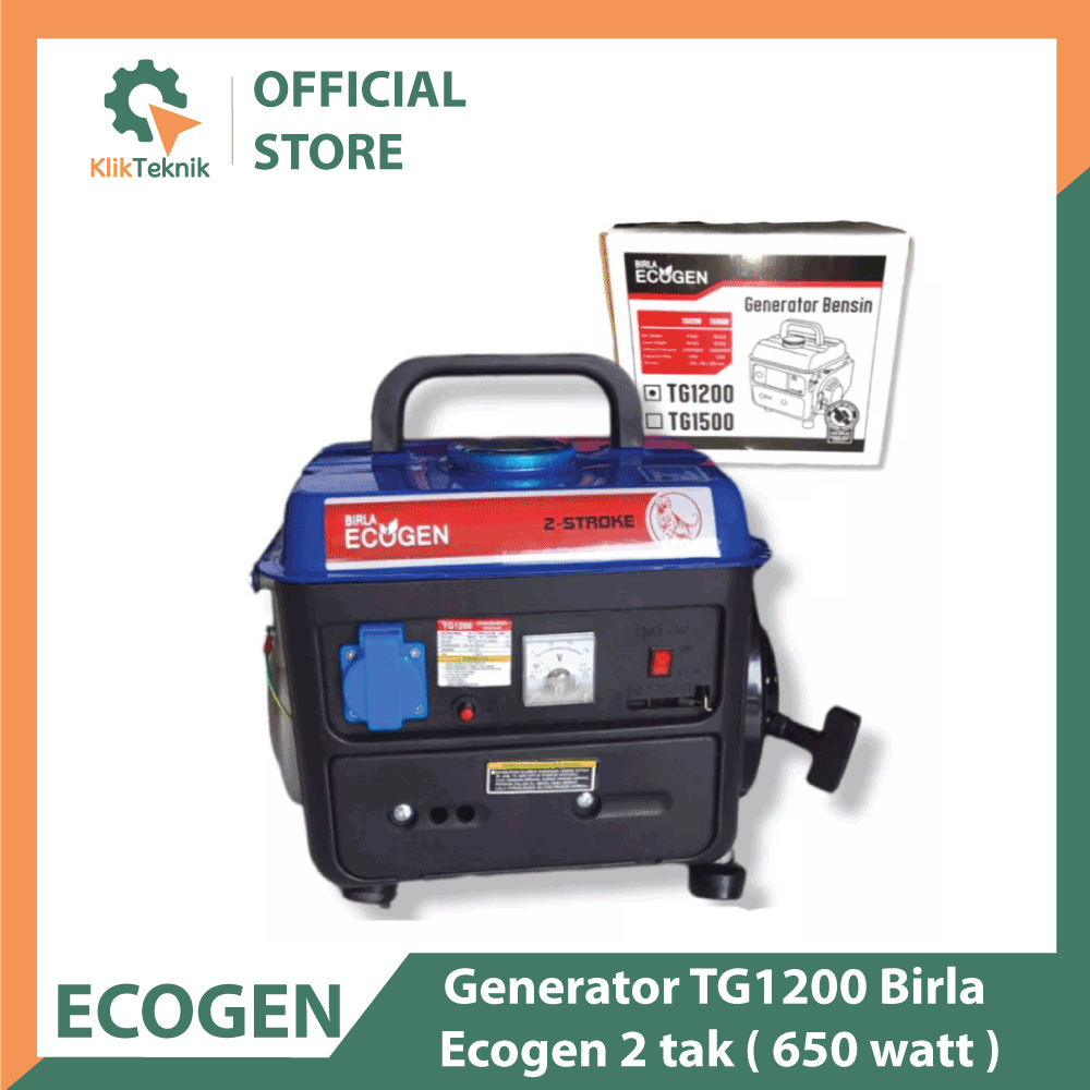 Jual Mesin Genset Listrik 650Watt 2 Tak TG1200 BIRLA ECOGEN / Power ...
