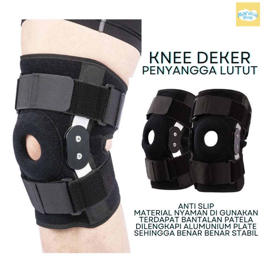 Jual Deker Lutut Knee Support With Alumunium Plate penyangga Lutut Knee Pad Strap Alat Terapi ...