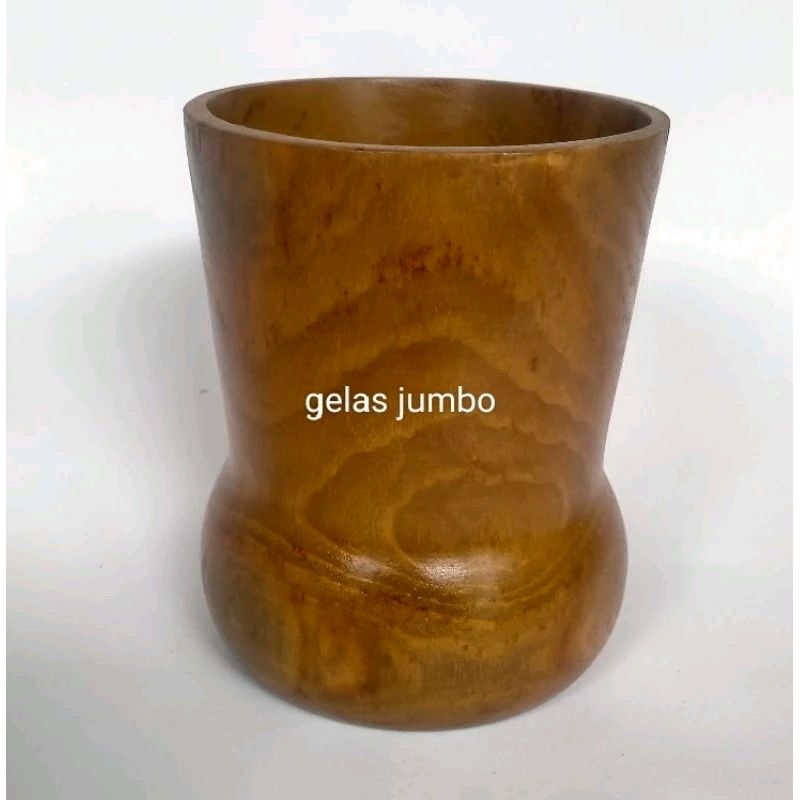 Jual mug cangkir jumbo kayu jati kwalitas premium diameter 9 cm tinggi ...
