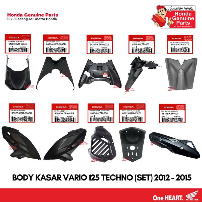 Jual Paket Cover Body Kasar Set (10 item) Original - Vario 125 Techno ...