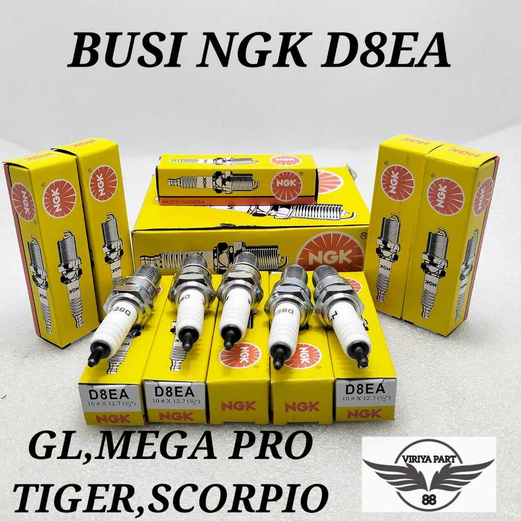 Jual BUSI MOTOR NGK D8EA ASLI ORIGINAL NGK GL MEGA PRO TIGER SCORPIO MEGAPRO | Shopee Indonesia