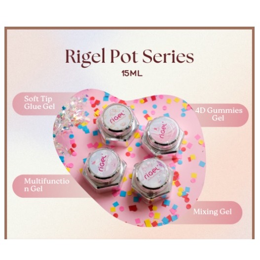 Jual RIGEL POT 15ML MIXING GEL, 4D GUMMIES GEL, SOFT TIP GLUE ...