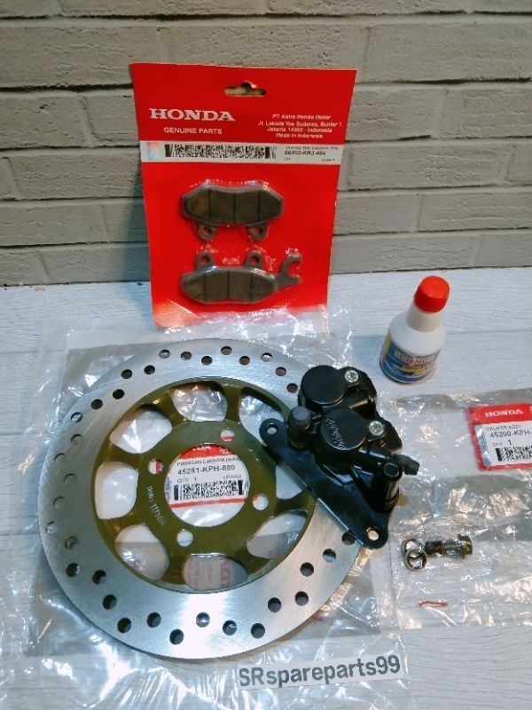 Jual Piringan+Kaliper kepala Babi+Disped kampas rem Cakram depan+ minyak rem Honda Supra x 125 ...