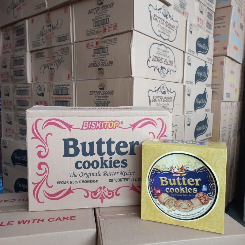 Jual Biskitop buter cookies 350 gram ( KECIL ) 1 dus isi 6 kaleng ...