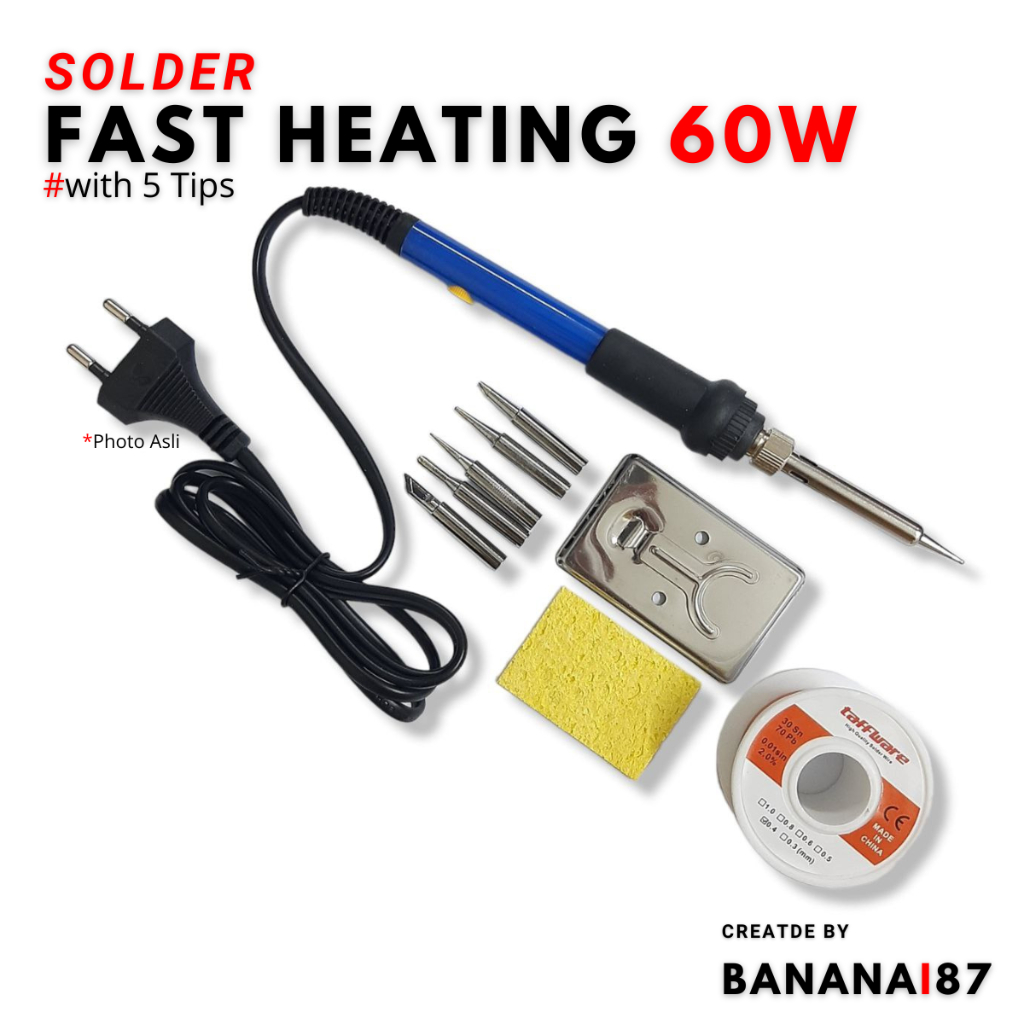 Jual Solder Listrik Solder Iron 60W Adjustable Temperature Cepat Panas Dengan Pengatur Suhu ...