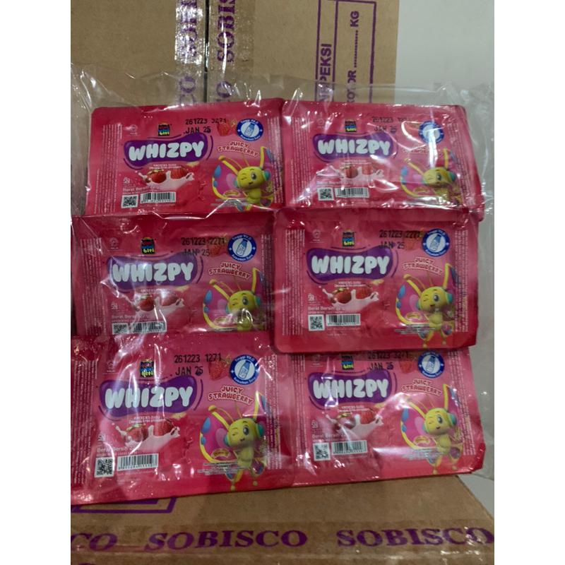 Jual Tini Wini Biti whizpy krekers Susu With Juicy Strawberry Sauce ...