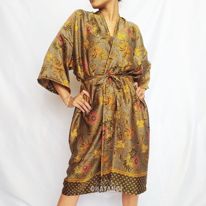 Jual KIMONO SATIN BATIK BALI || PRIA WANITA BAJU TIDUR/MANDI MOTIF ...
