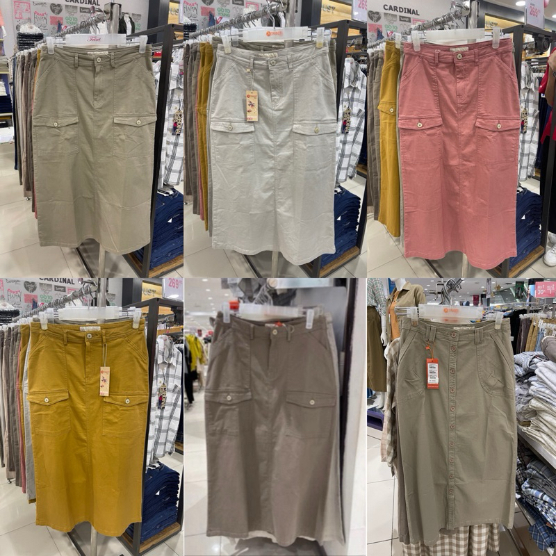 Jual TRISET - Rok Skirt Cargo Panjang Wanita (S-XL) | Shopee Indonesia
