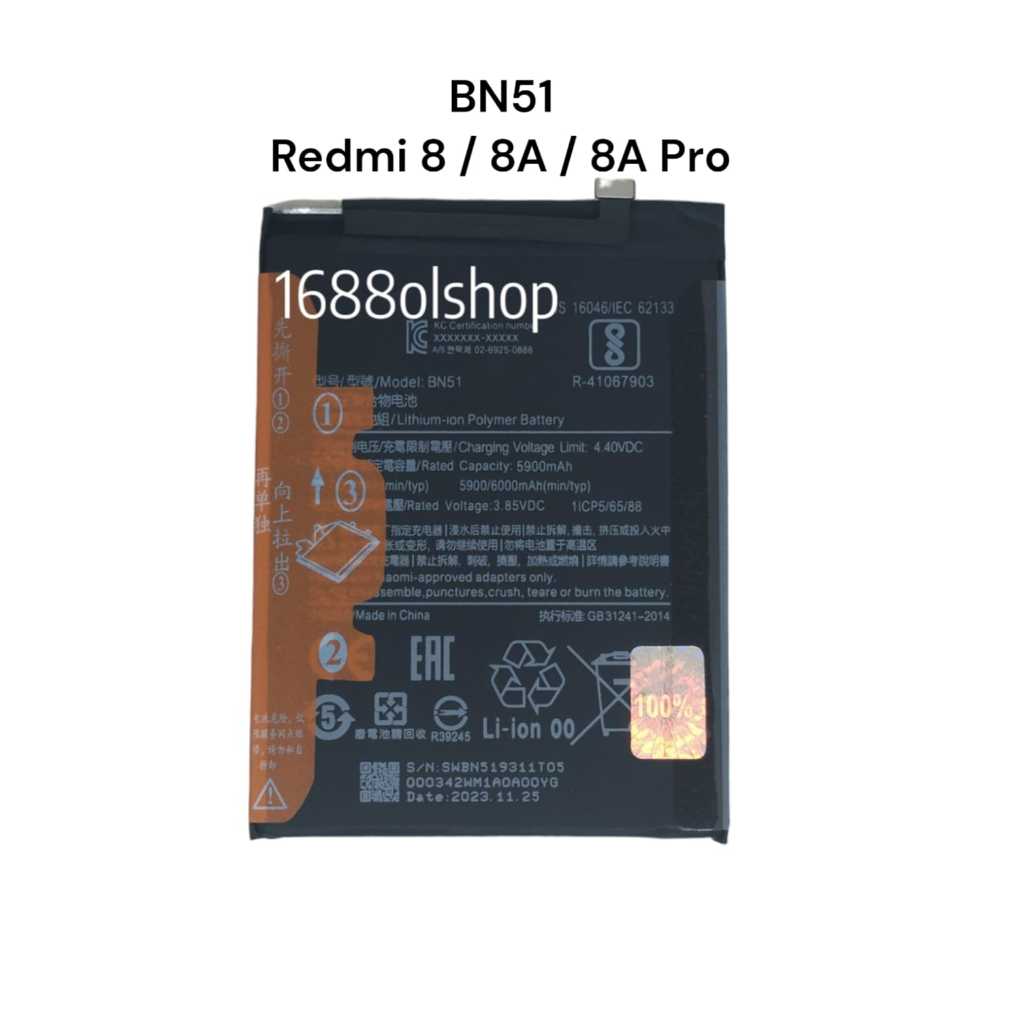 Jual Baterai Xiaomi Redmi 8 8A 8A Pro BN51 BN 51 bn51 Original Baterei ...