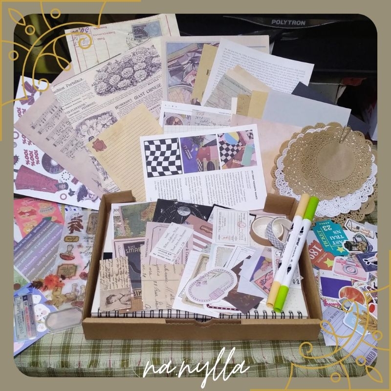 Jual Jurnal Lengkap Jurnaling set of 140 items Bujo kit Scrap book kit ...