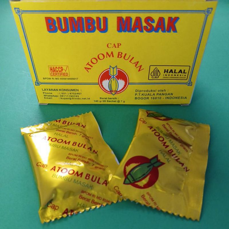 Jual Bumbu masak ATOM penyedap rasa cap ATOOM BULAN per pak isi 20 ...