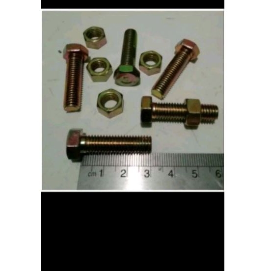 Jual BAUT + MUR KUNING BMK M8 X 30 MM ( KUNCI 12 ) | Shopee Indonesia