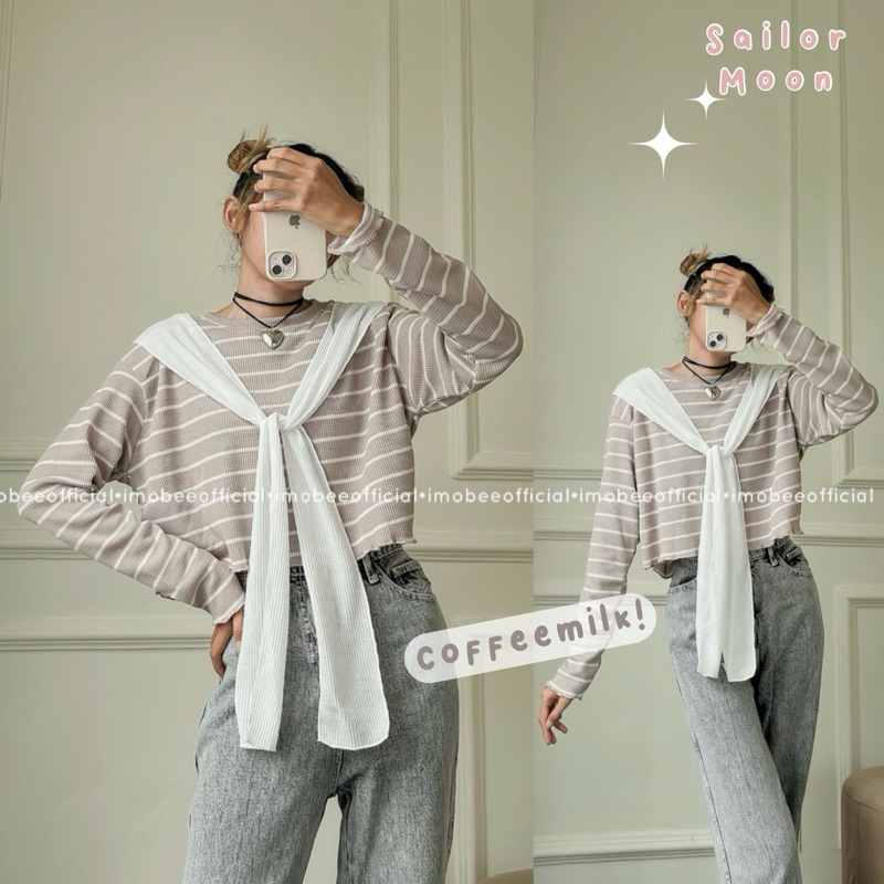 Jual SAILOR MOON CROP SWEATER SYAL // BLOUSE SYAL KOREA KNIT CROP ...
