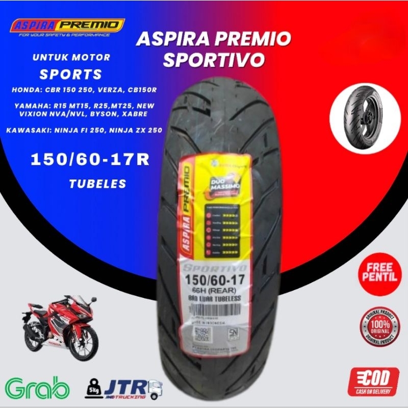 Jual Ban 150/60 17 Aspira Premio Sportivo Ban Belakang Motor Ninja 250 Z250 ZX 250 CBR250RR R25 ...