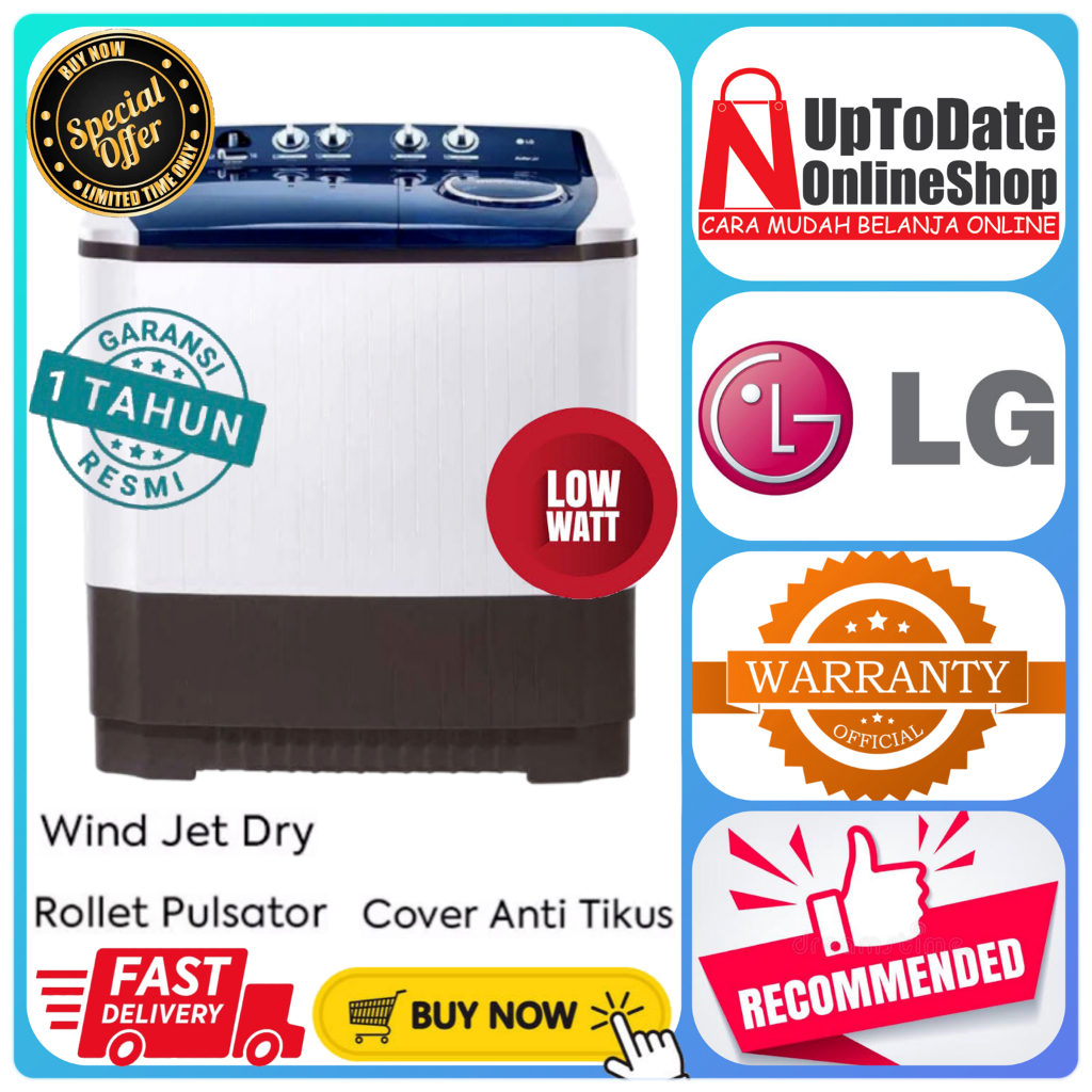 Jual MESIN CUCI LG P1600RT P 1600 RT 2 TABUNG 16KG SUPER ROLLER JET ...