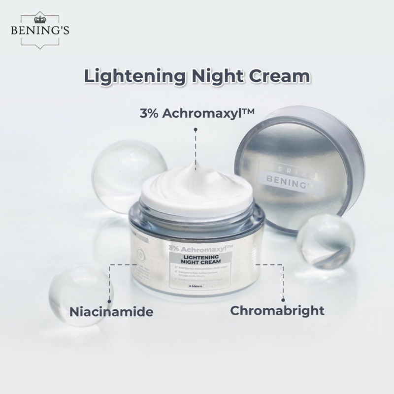 Jual Brightening Night Lightening Night Cream Bening Skincare Krim ...